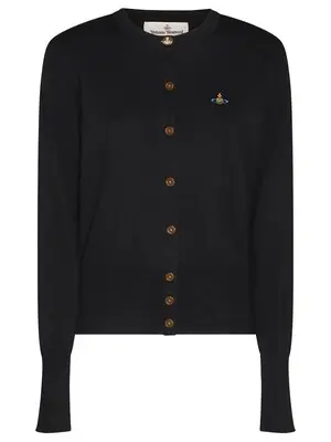 VIVIENNE WESTWOOD Ribbed Bea Cardigan Black