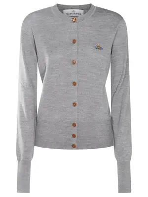VIVIENNE WESTWOOD Ribbed Bea Cardigan Grey