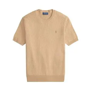 Polo Ralph Lauren Short-sleeve Pullover Sweater 'camel Melange - Tan