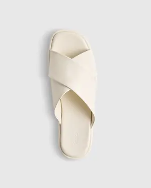 Quince Italian Leather Crossover Slide