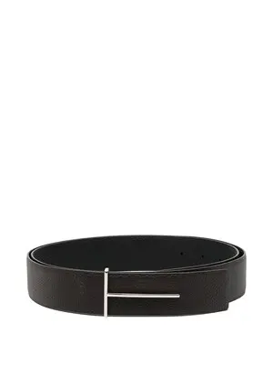 TOM FORD Reversible T Slim Belt In Grained Leather - Brown