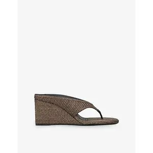 AZZEDINE ALAIA Tong 75 Woven Wedge Heels