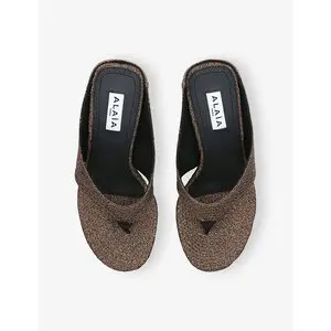 AZZEDINE ALAIA Tong 75 Woven Wedge Heels
