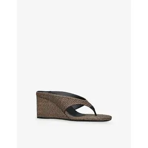 AZZEDINE ALAIA Tong 75 Woven Wedge Heels