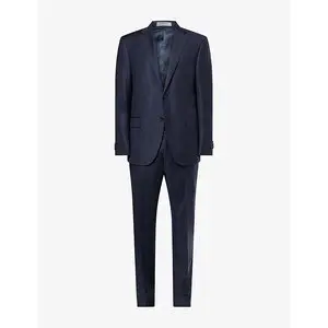 Corneliani Single-breasted Notch-lapel Wool Suit - Navy