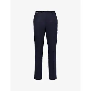 Corneliani Tailored Straight-leg Wool Trousers - Navy