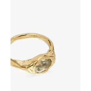 SIMUERO 18ct Vermeil And Amethyst Statement Ring - Gold