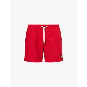 ARRELS BARCELONA Small-cat Embroide Swim Shorts - Red