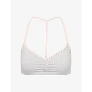 Bo+tee Marl Longing V-neck Sports Bra - Greymarl