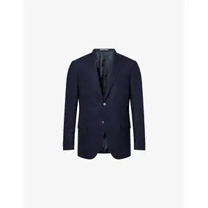 Corneliani Single-breasted Notch-lapel Wool Jacket - Navy