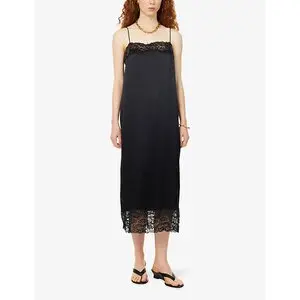 REFORMATION Mackenzie Lace-trimmed Silk Midi Dress