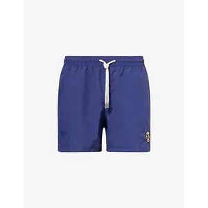 ARRELS BARCELONA Small-cat Embroidered Swim Shorts - Navy