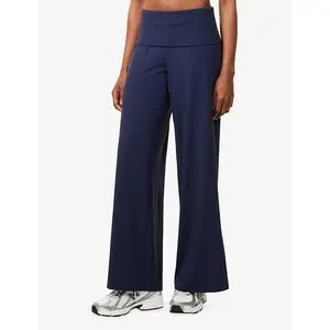 ADANOLA Fold-over Wide-leg Yoga Leggings