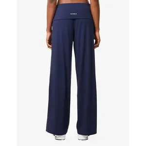 ADANOLA Fold-over Wide-leg Yoga Leggings