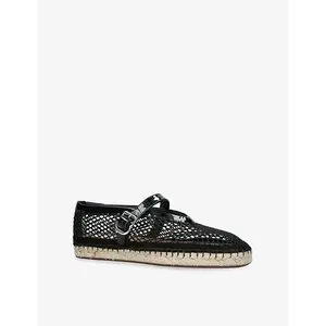 AZZEDINE ALAIA Fishnet Suede Espadrille