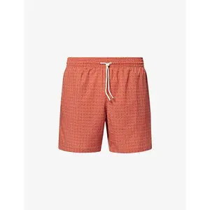 Derek Rose London Roundabout Printed Swim Shorts Xxl - Orange