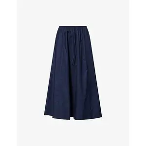REFORMATION A-line Cotton Midi Skirt