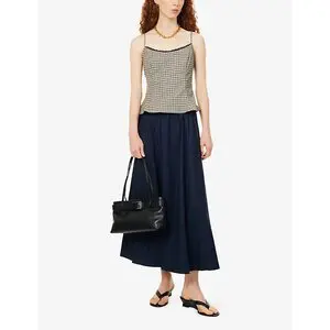 REFORMATION A-line Cotton Midi Skirt
