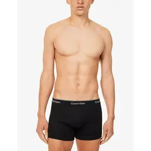 Calvin Klein Branded-waistband Pack Of Three Cotton Trunks