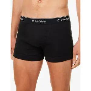 Calvin Klein Branded-waistband Pack Of Three Cotton Trunks