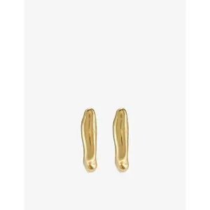 SIMUERO 18ct Yellow Plated Brass Hoop Earrings - Gold