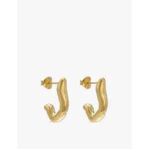 SIMUERO 18ct Yellow Plated Brass Hoop Earrings