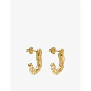 SIMUERO 18ct Yellow Plated Brass Hoop Earrings