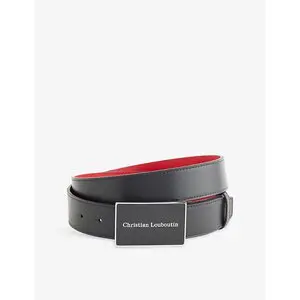 CHRISTIAN LOUBOUTIN Canopy Leather Belt - Black/silver