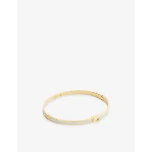 COACH Thin Enamel Signature Hinged Gold-plated Brass Bangle