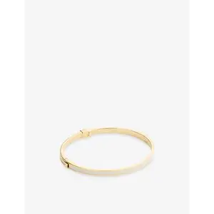 COACH Thin Enamel Signature Hinged Gold-plated Brass Bangle