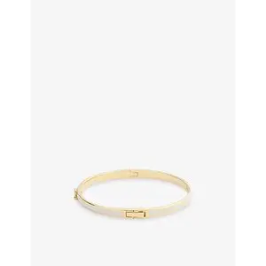 COACH Thin Enamel Signature Hinged Gold-plated Brass Bangle