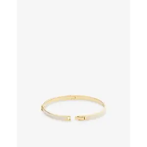 COACH Thin Enamel Signature Hinged Gold-plated Brass Bangle