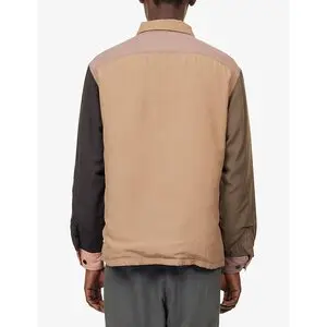 Visvim Colour-blocked Down-filled Linen And Wool-blend Jacket