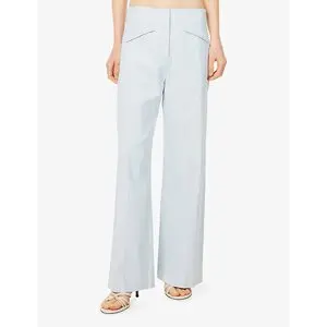 Veronica Beard Cassidee Straight-leg Cotton-blend Trousers