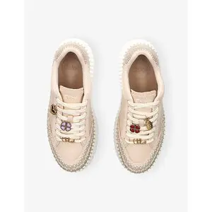 Chloé Nama Logo-charm Leather Trainers
