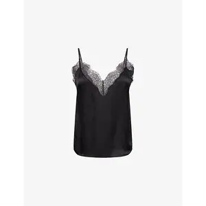 ANINE BING Mael Lace-trim Silk-blend Camisole Top