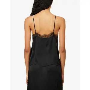 ANINE BING Mael Lace-trim Silk-blend Camisole Top