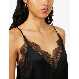 ANINE BING Mael Lace-trim Silk-blend Camisole Top