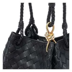 Bottega Veneta Parachute Small Woven Leather Bag - Black