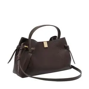 Yuzefi Gyoza Handbag In Pebble Grain Leather - Brown