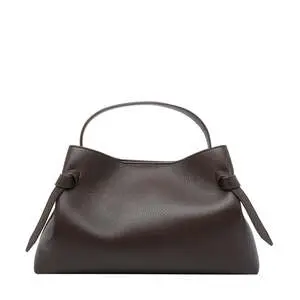 Yuzefi Gyoza Handbag In Pebble Grain Leather - Brown