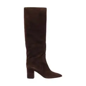 Paris Texas Knee-high Suede Block Heel Boots - Brown
