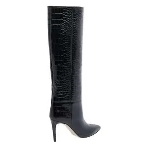 Paris Texas Knee-high Stiletto Boots In Crocodile-effect Patent Leather