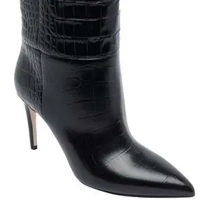 Paris Texas Knee-high Stiletto Boots In Crocodile-effect Patent Leather