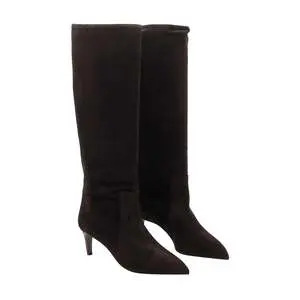 Paris Texas Suede Stiletto High-top Boots - Brown