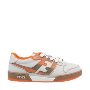 Fendi Match Sneakers With Fluo Details - White
