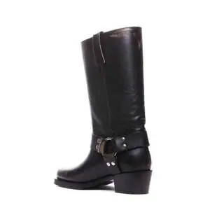 Paris Texas Roxy Knee-high Leather Boots With Buckle Detail - Black