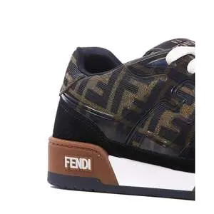 Fendi Match Sneakers With All Over Logo - Black