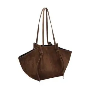 Yuzefi Large Suede Mochi Shoulder Bag - Brown