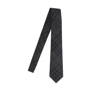 Burberry Check Silk Tie - Gray